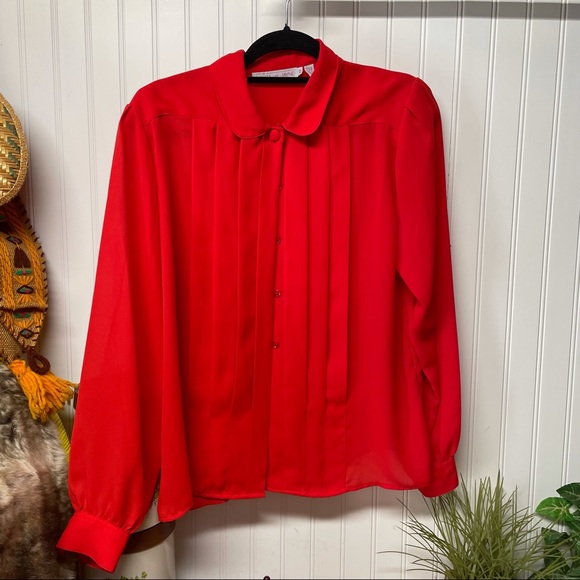 Laura & Jayne | Tops | Laura Jayne Vintage Red Button Down Blouse Sz 2 | Poshmark
